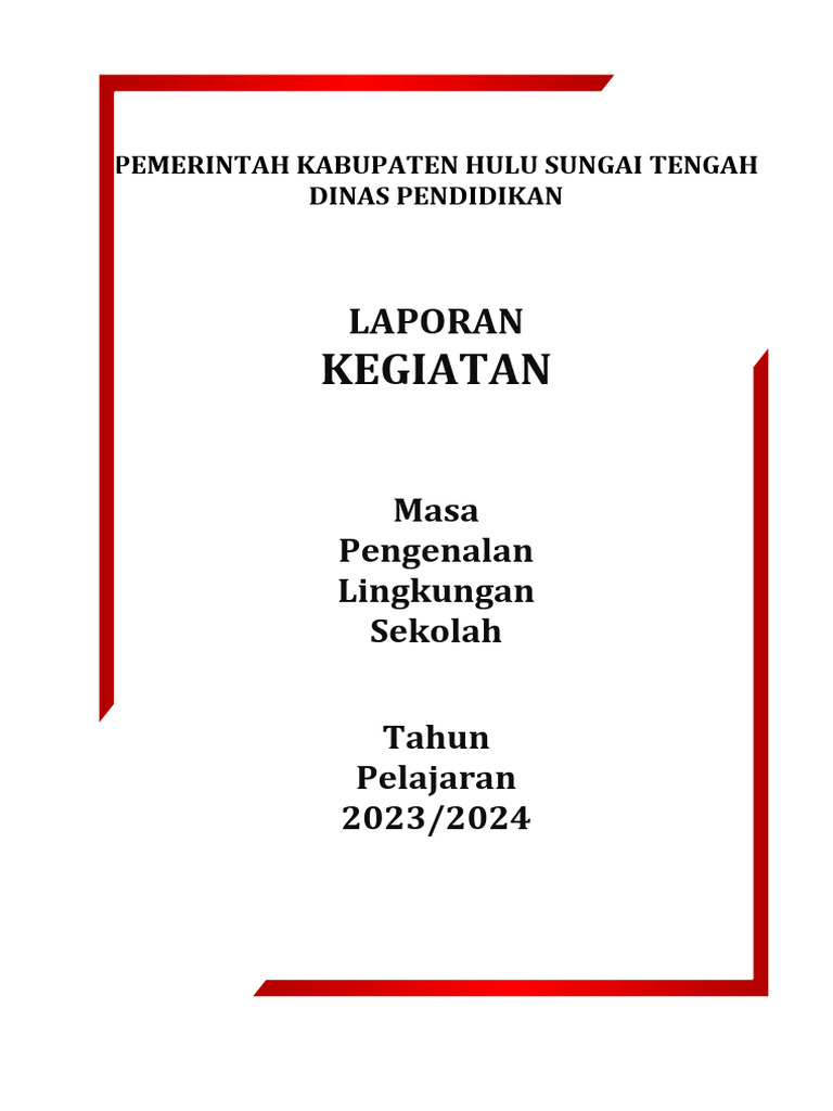 Laporan Kegiatan MPLS TP 2023 2024 HST | PDF