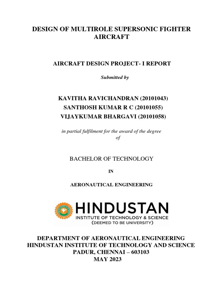 Aircraft Design Project 1 | PDF | Engineering Design Process | Aircraft
