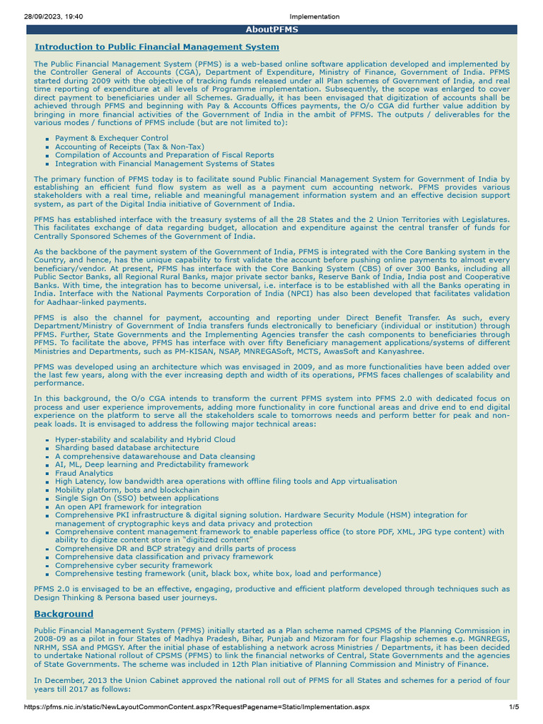 PFMS | PDF | Computing | Economies