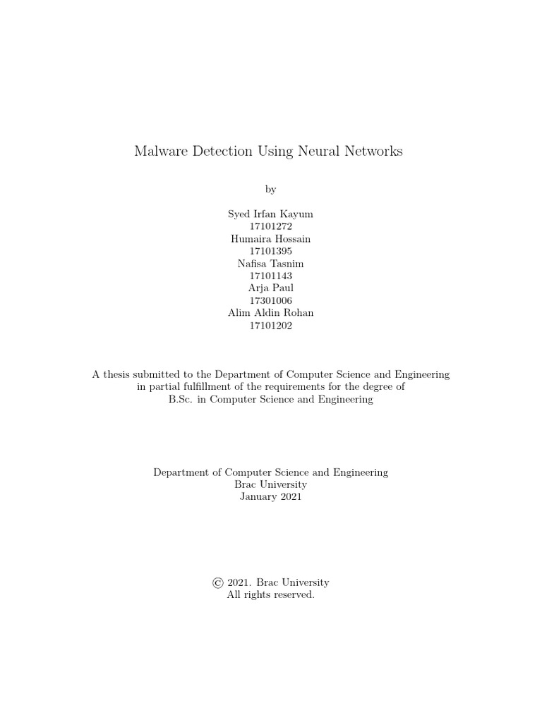 Malware - Detection - Using - Neural - Networks (Main Paper) | PDF | Malware | Artificial Neural ...