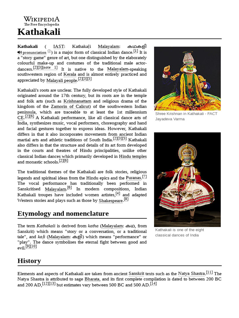 Kathakali | PDF | Performing Arts