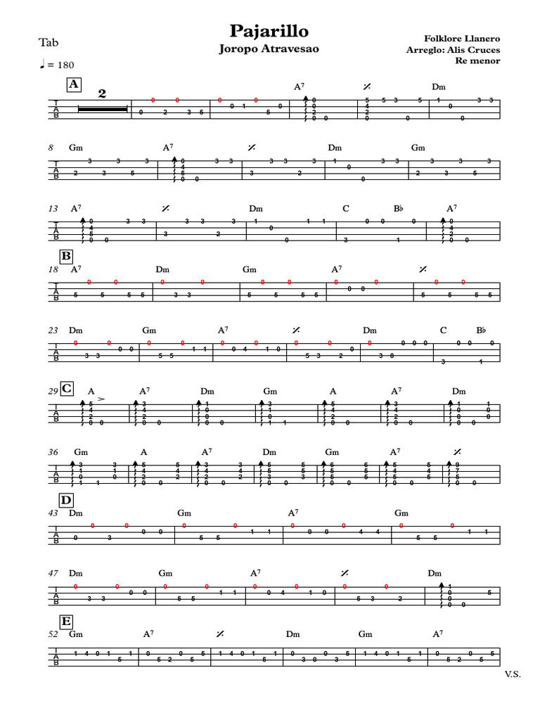 6 Pajarillo Bandola Llanera Tab Pdf Latin America Entertainment