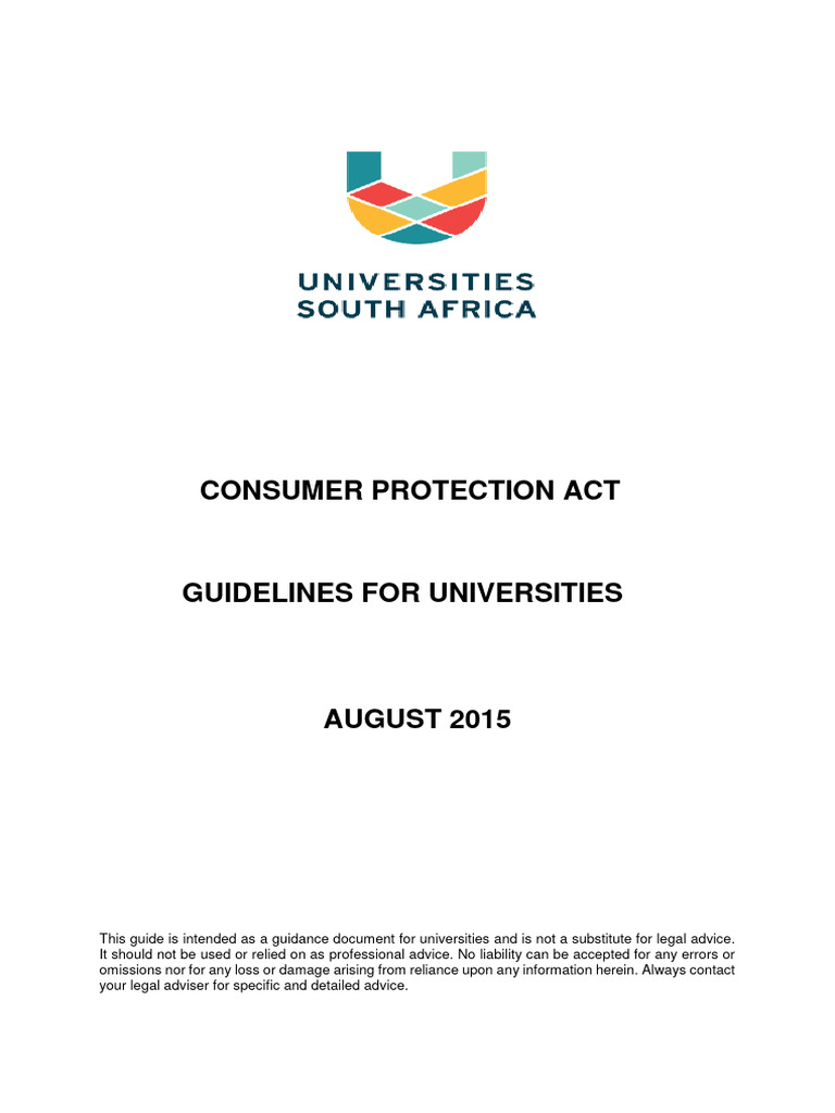 Consumer Protection Act - Guidelines For Universities - 1 | PDF ...