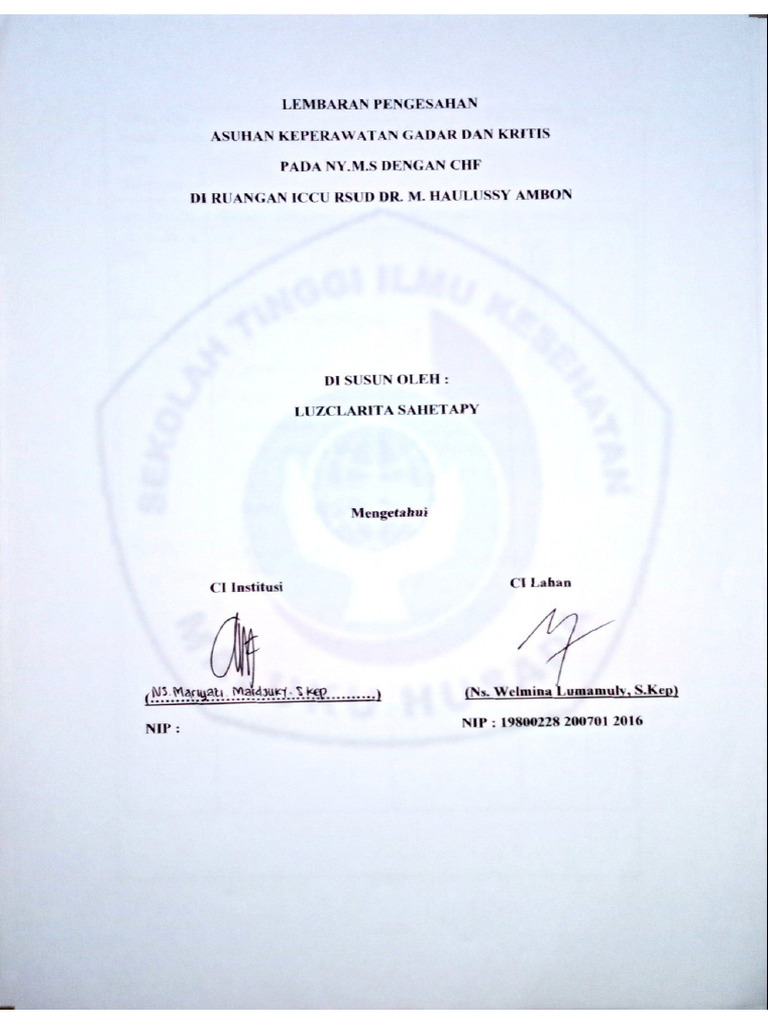 Askep CHF ICCU | PDF