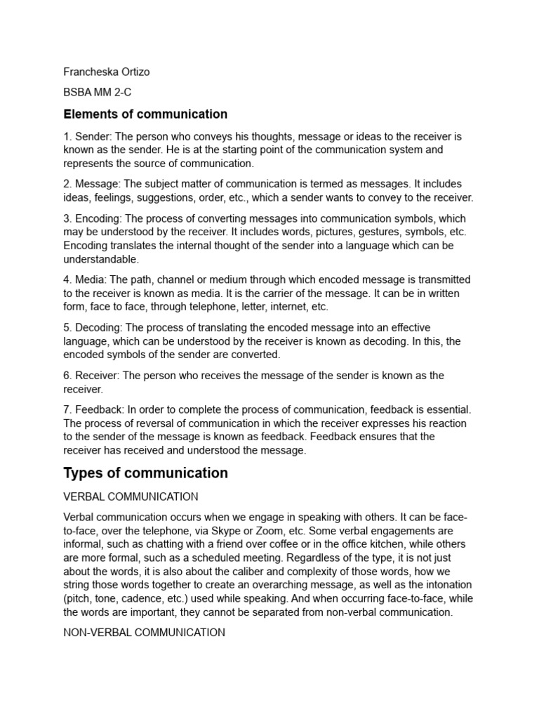 Victoria Ortizo - Docx 2c | PDF | Communication | Nonverbal Communication