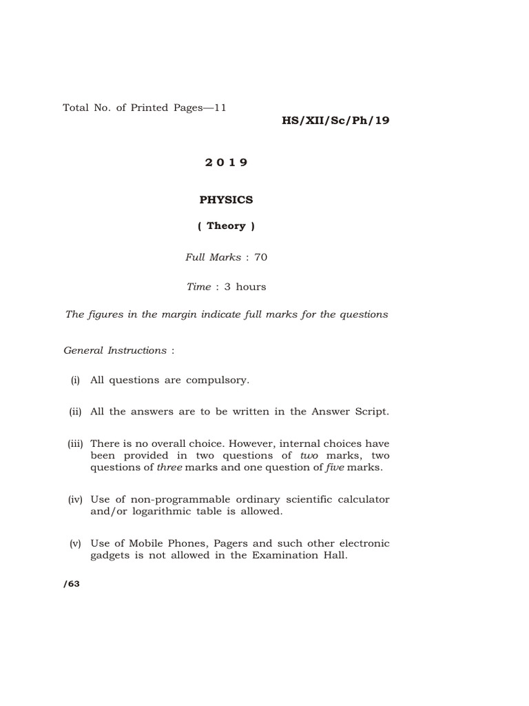 Physics 2019 | PDF | Electromagnetic Field | Electron