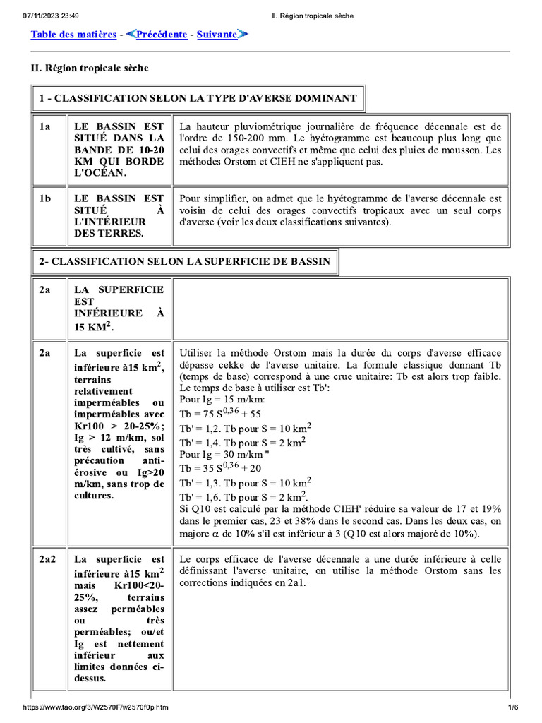 Choix Des Métodes de Calcul Hydrologique | PDF | Teaching Methods & Materials | Computers