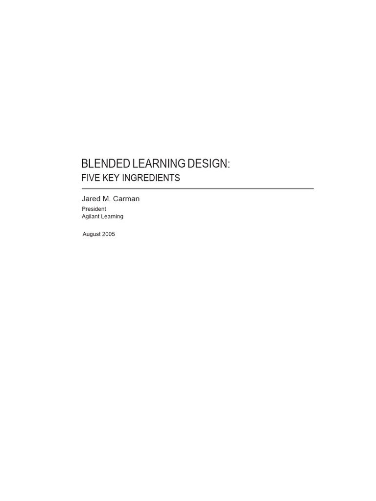 BL-Carman BLENDED LEARNING DESIGN | PDF | Instructional Design | Learning