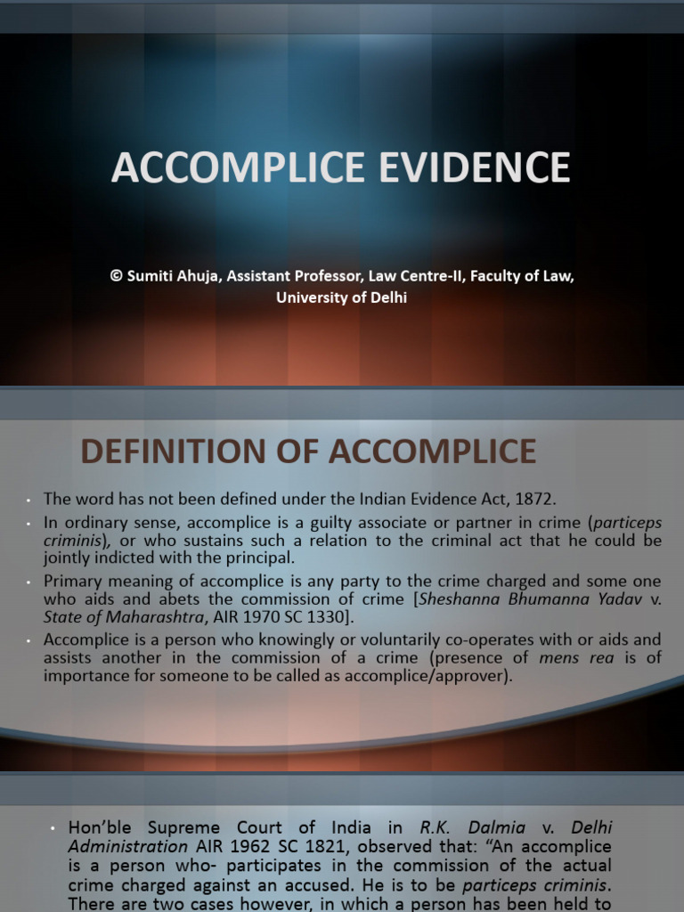 Accomplice Evidence | PDF | Witness | Political Law