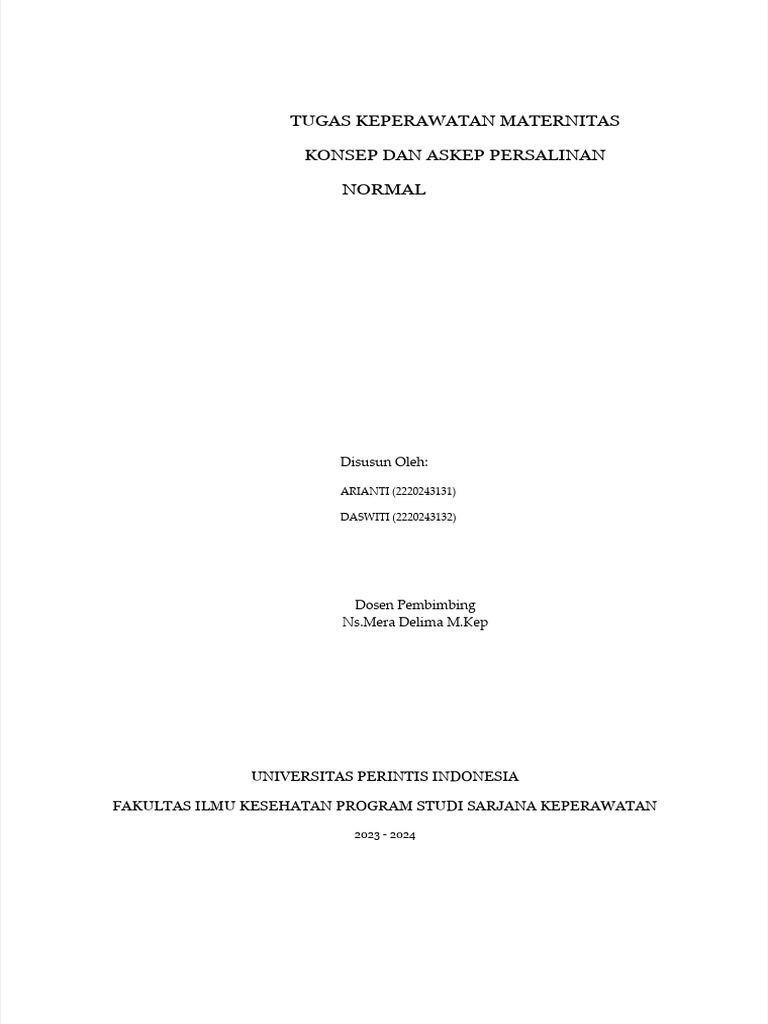 TUGAS Kelompok Maternitas 1 | PDF | Pengembangan Diri