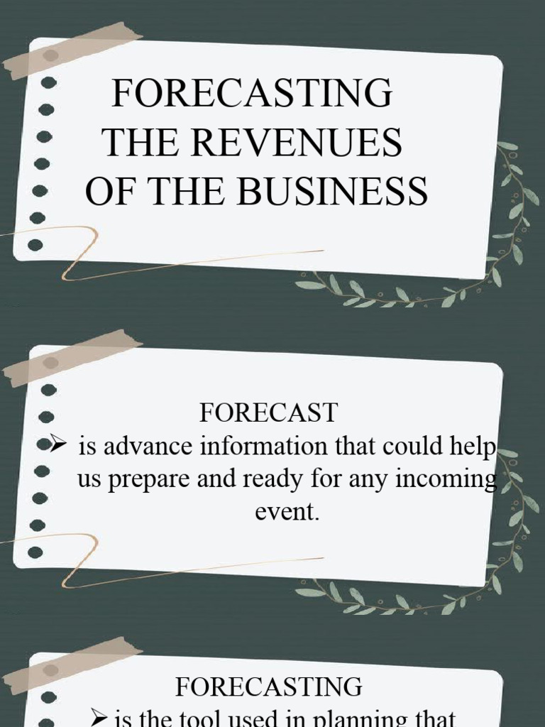 Entrepreneur Lesson 7 Forecasting | PDF | Retail | Forecasting Entrepreneur Lesson 7 Forecasting | PDF | Retail | Forecasting