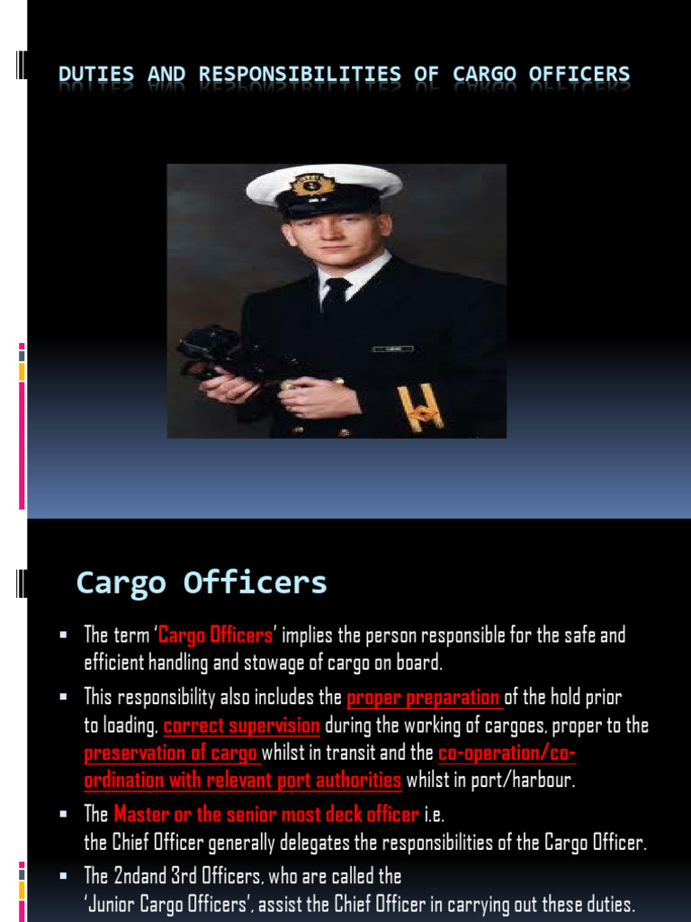 Cargo Officer Duties and Responsibilities | PDF | Cargo | Shipping