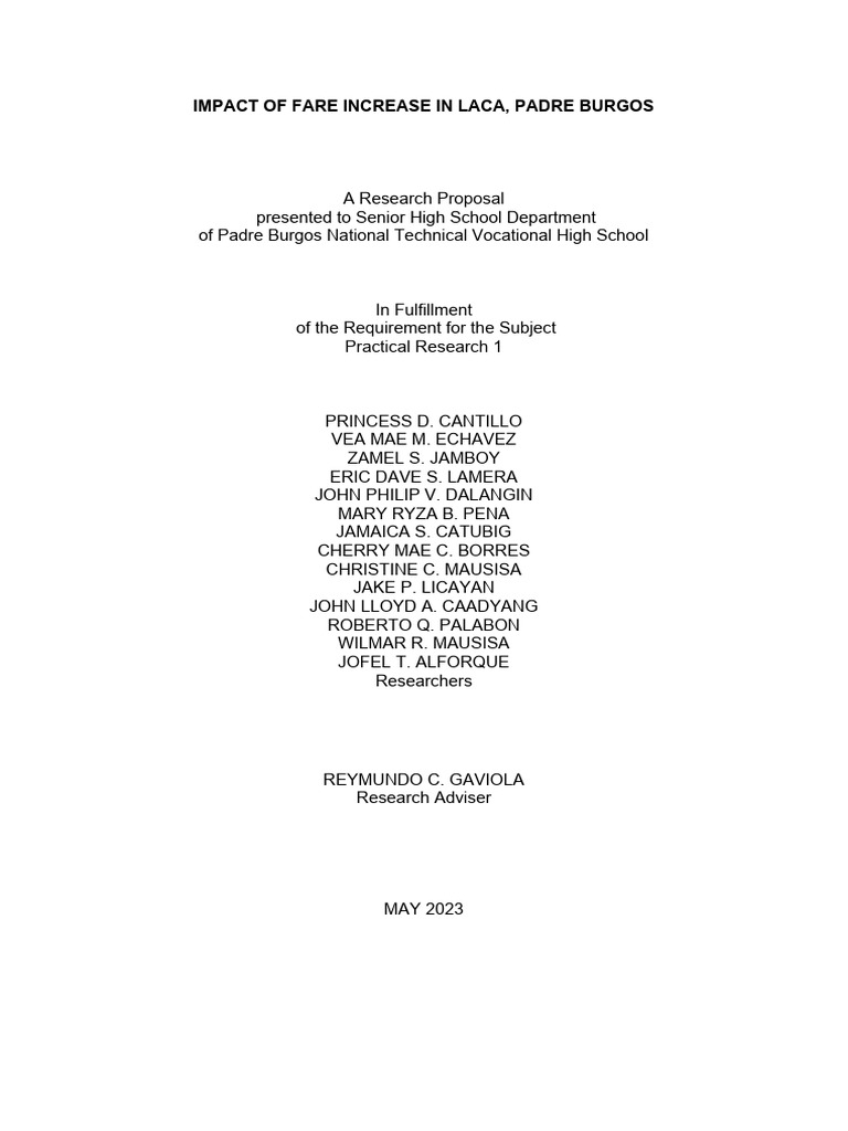 GROUP 1 PRACTICAL RESEARCH 1 PROPOSAL DEFENSE Copy Copy Copy 1 | PDF | Public Transport | Transport