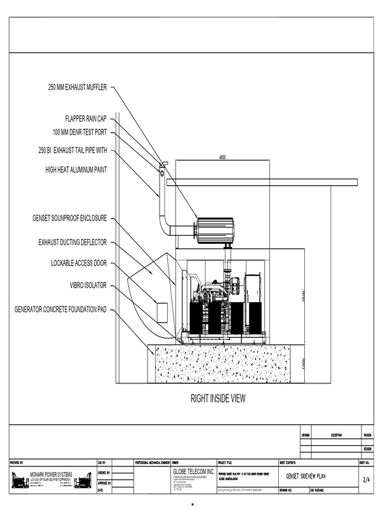 Shopdrawing Installation 1mva Cat Genset - Globe Mandalagan - 8.18.23 ...