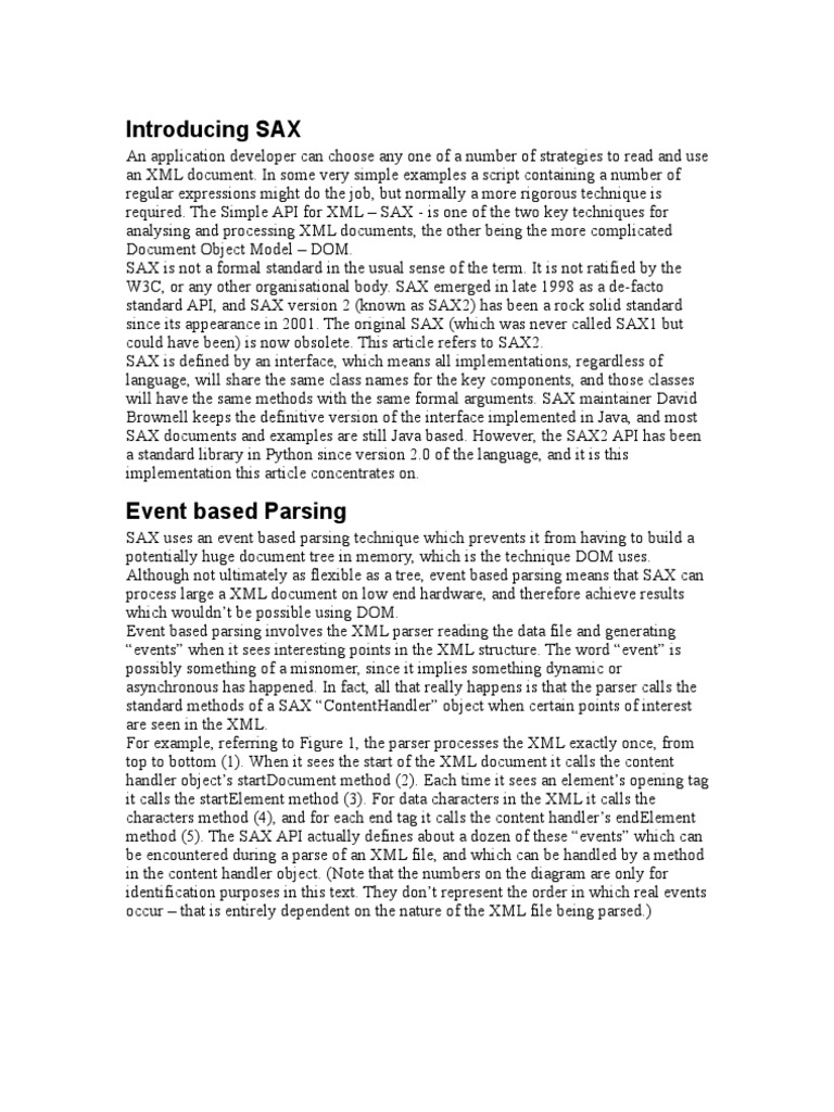 XML Sax | PDF | Xml | Parsing