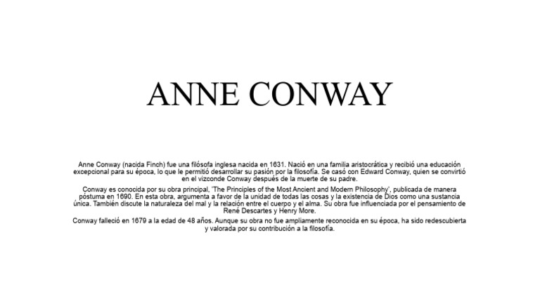 Anne Conway | PDF
