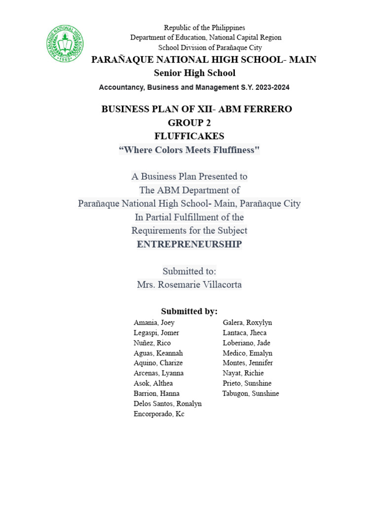 Group 2 Business Plan | PDF