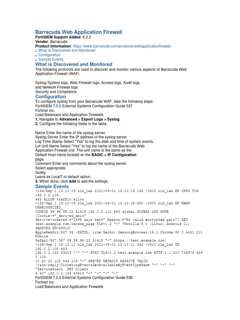 Barracuda Web Application Firewall | PDF | Firewall (Computing) | Network Architecture