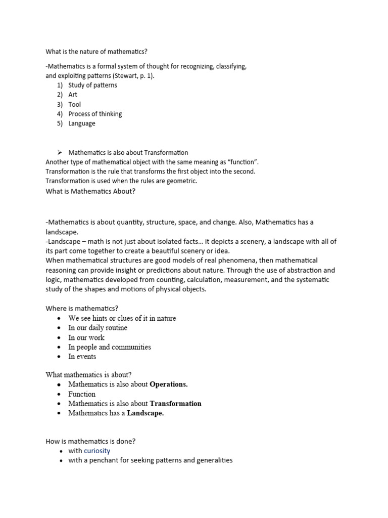 Exploring Mathematics' Essence | PDF | Mathematics | Pattern