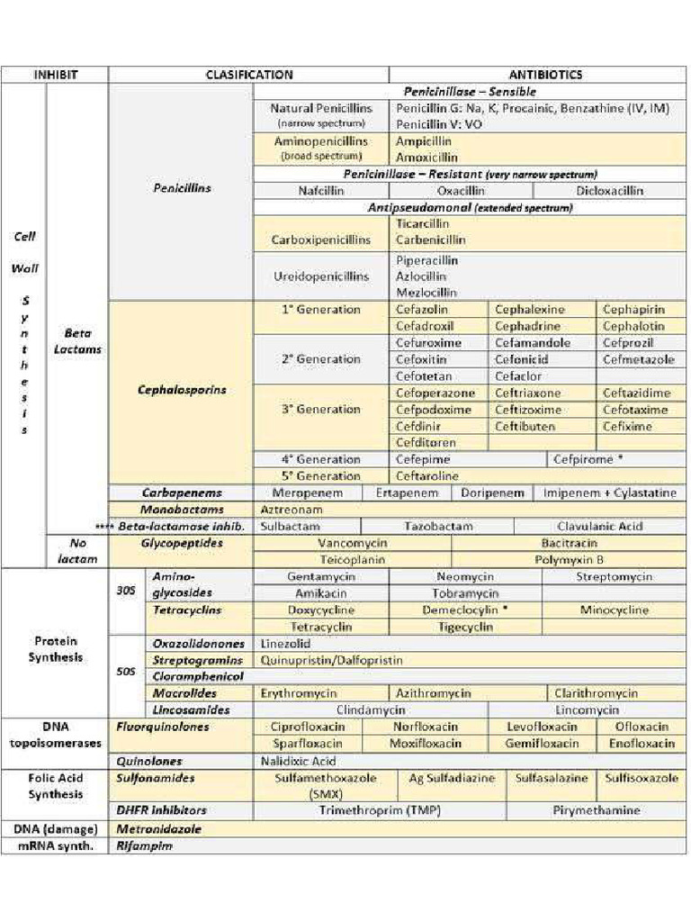 Action Antibiotic Mechanism Family Classification Original | PDF