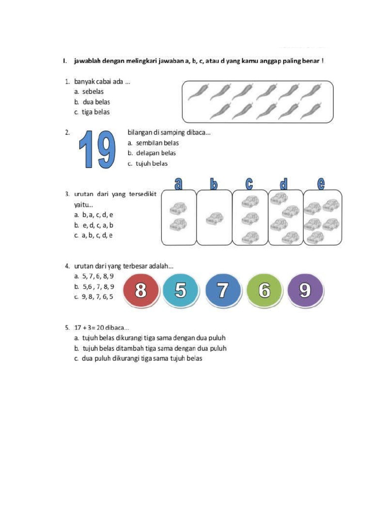 Soal MTK Kelas 2 | PDF