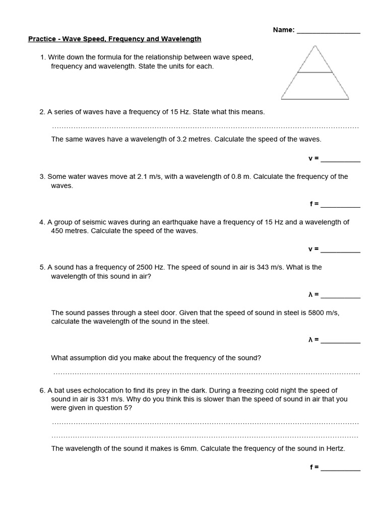 Wave Speed and Wavelength Calculations | PDF | Science & Mathematics