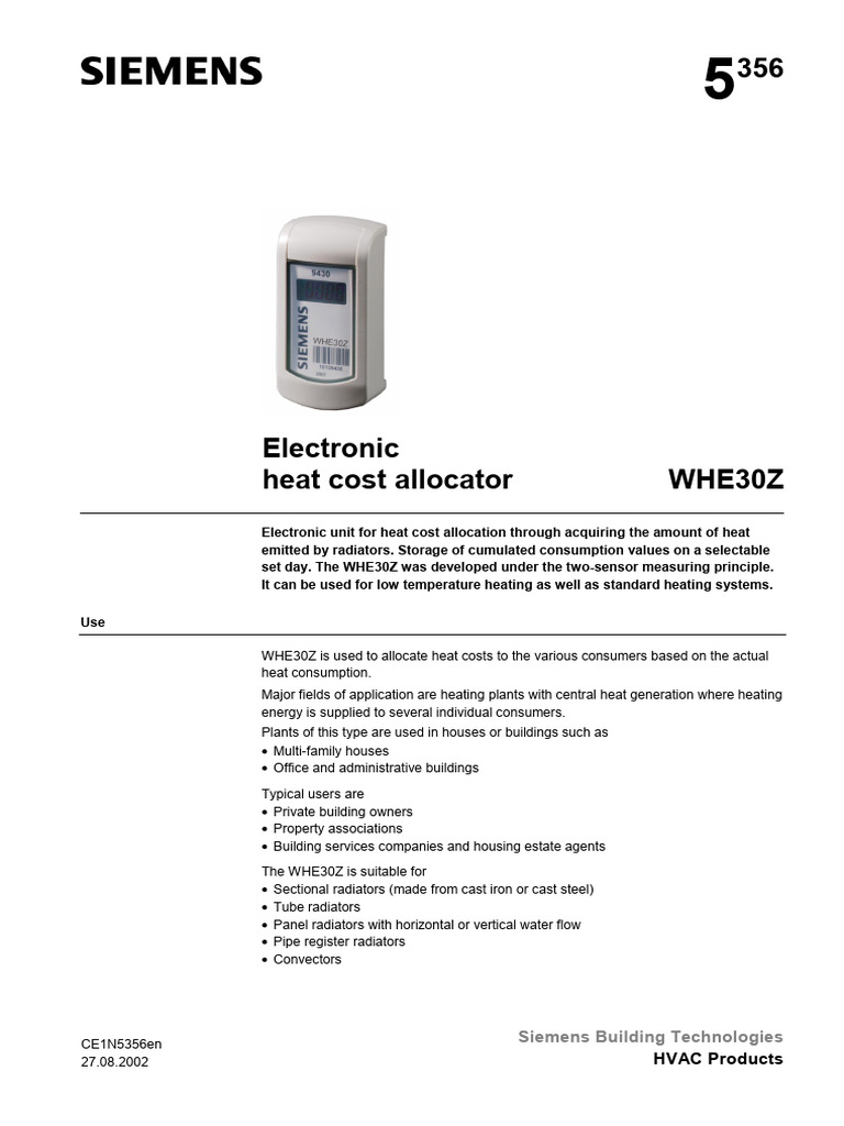 Electronic Heat Cost Allocator - en | PDF | Radiator | Screw