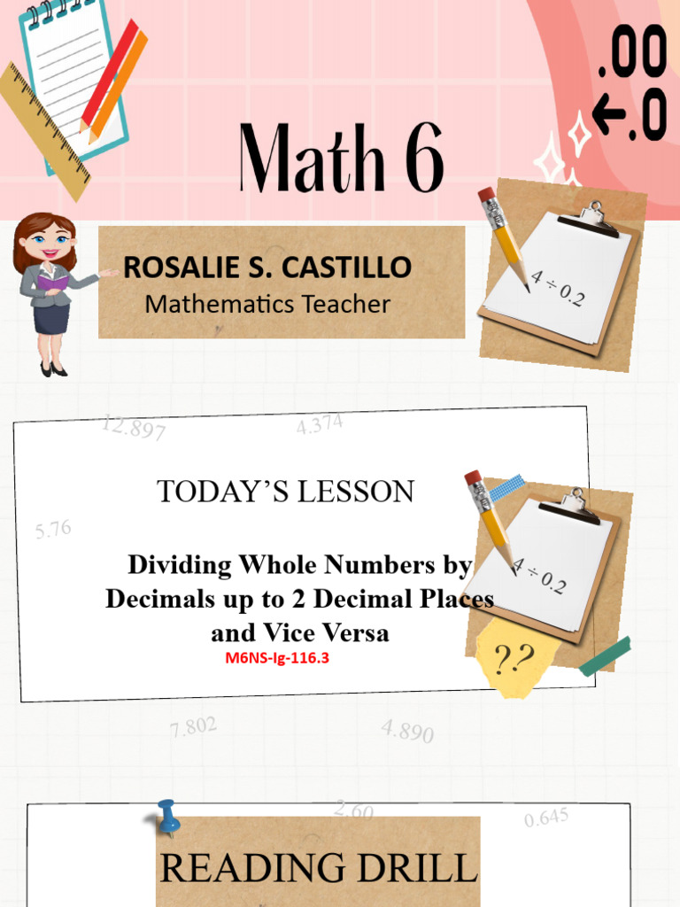 COT Math PPT Q1-W7 | Download Free PDF | Division (Mathematics) | Numbers