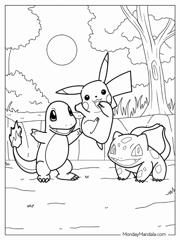 Iconic Pokemon Coloring Page For Kids | PDF