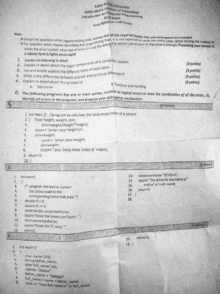 @aconcise C++ Final Exam AAU | PDF
