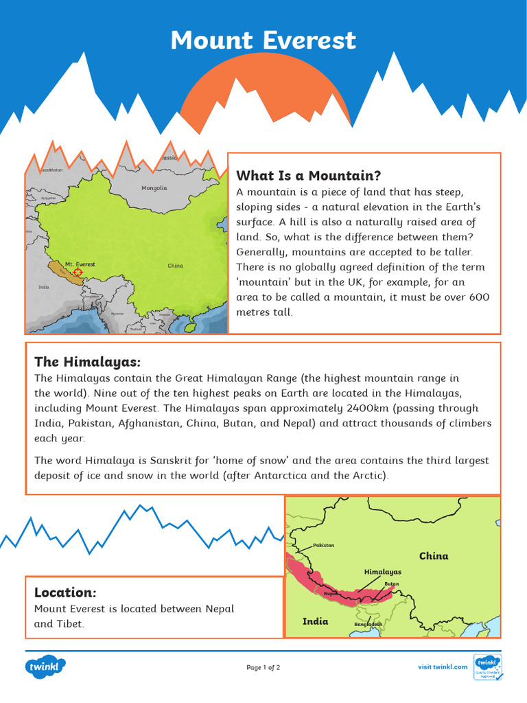 Mount Everest: Facts and Climbing Challenges | PDF | Mount Everest ...