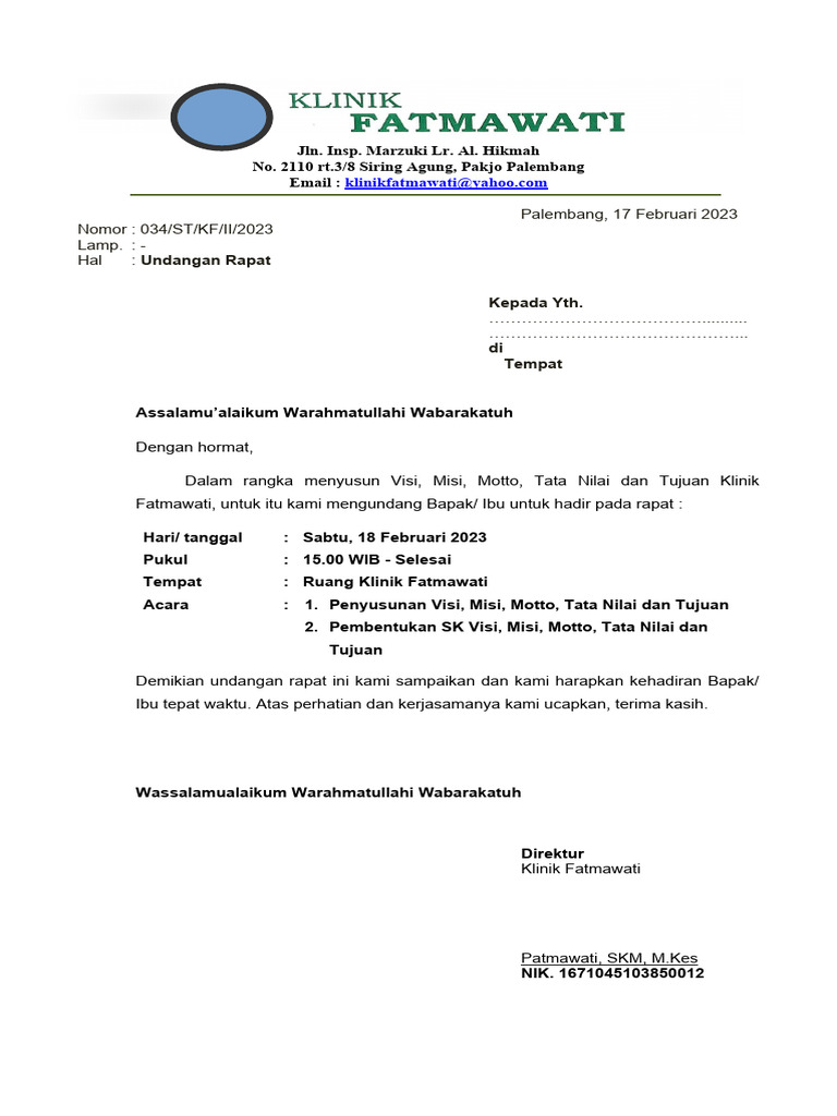 Undangan Rapat Klinik Pdf