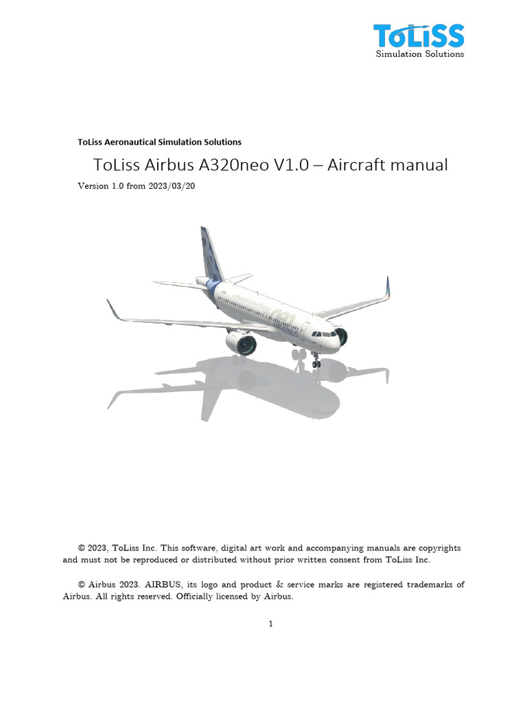 ToLiss AirbusA320 AircraftManual | PDF | Avionics | Engines