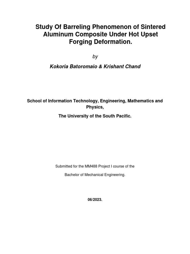 Project Report | PDF | Deformation (Engineering) | Forging