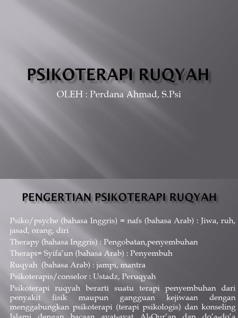 Psikoterapi Ruqyah | PDF