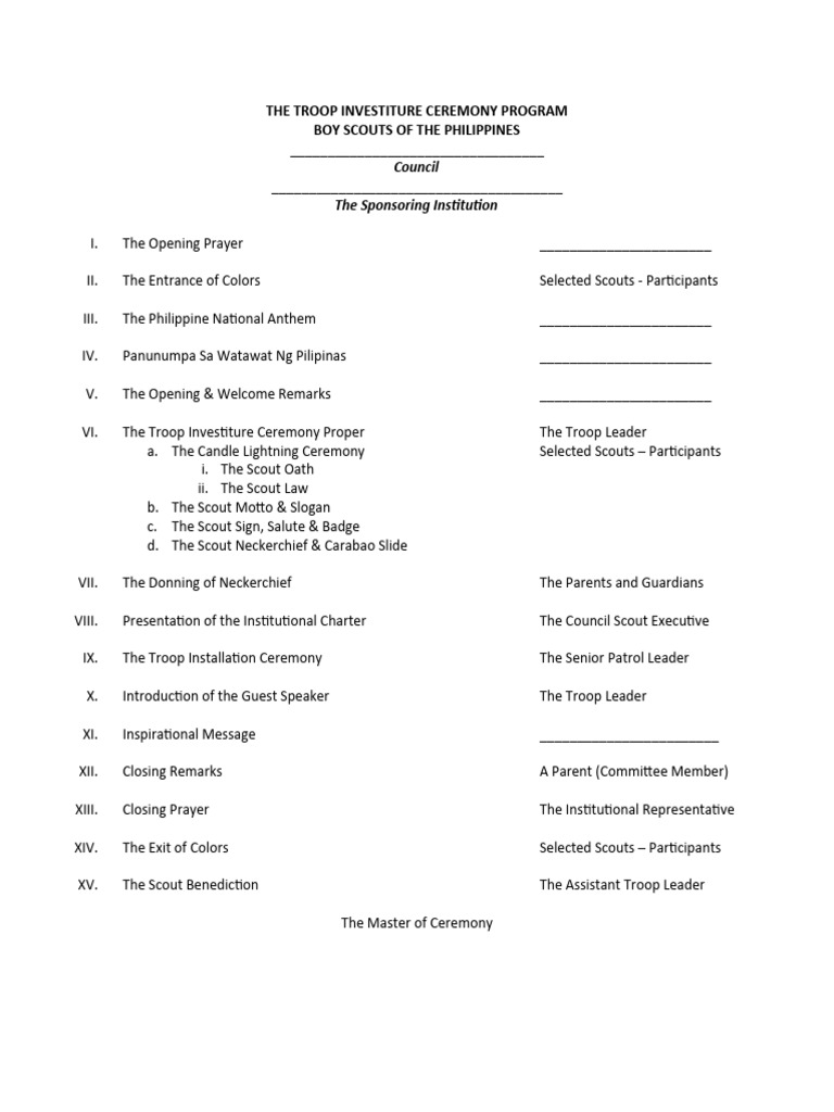 Program Investiture | PDF | Scouting