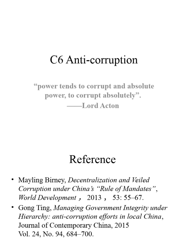 C6 Anti-Corruption | PDF | Detention (Imprisonment) | Political Corruption