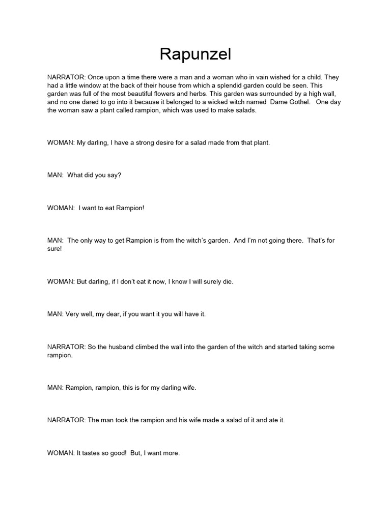 Rapunzel | PDF | Rapunzel | Fairy Tales