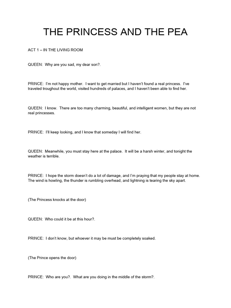 The Princess and The Pea | PDF | Bed