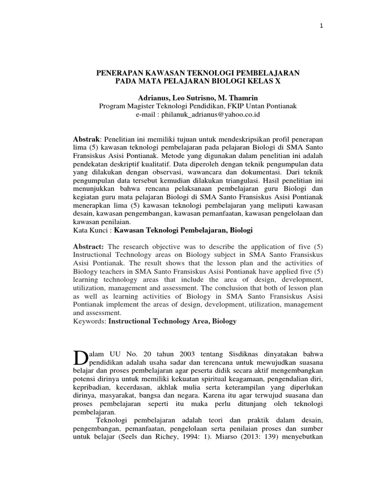 Teknologi Pembelajaran Biologi Kelas X | PDF