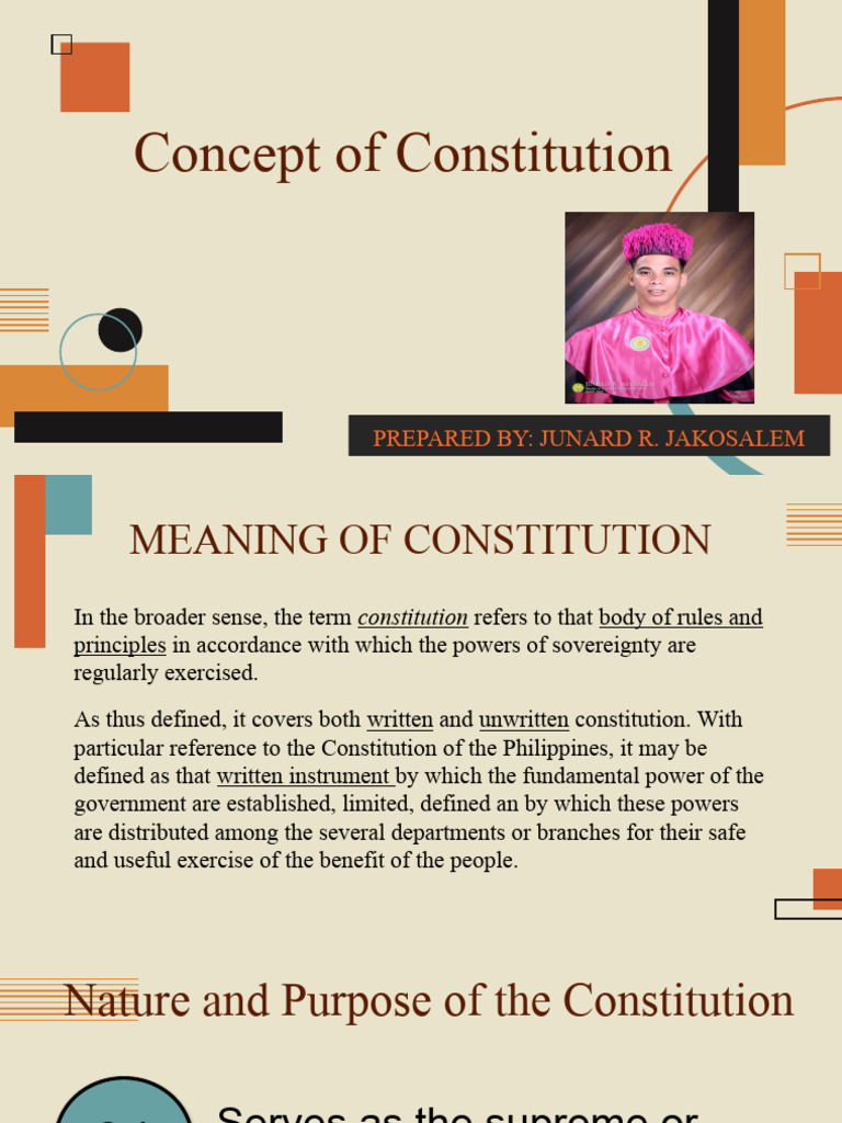 Concept of Constitution: Prepared By: Junard R. Jakosalem | PDF ...