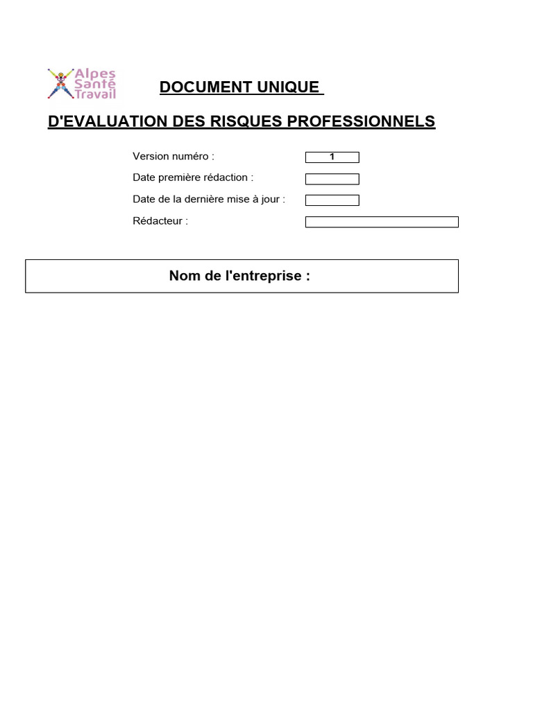 Trame DUERP Vierge Tableau Excel V2. Mai 2022 1 | PDF | Évaluation des ... Trame DUERP Vierge Tableau Excel V2. Mai 2022 1 | PDF | Évaluation des ...