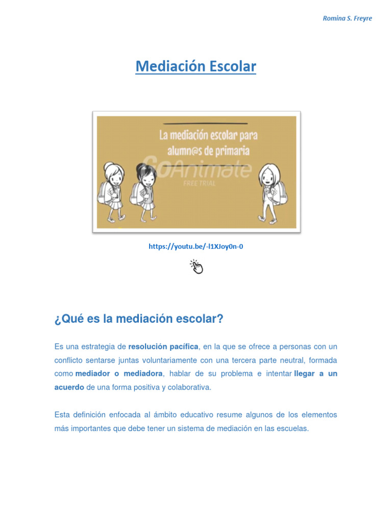 Mediación Escolar | Descargar gratis PDF | Mediación