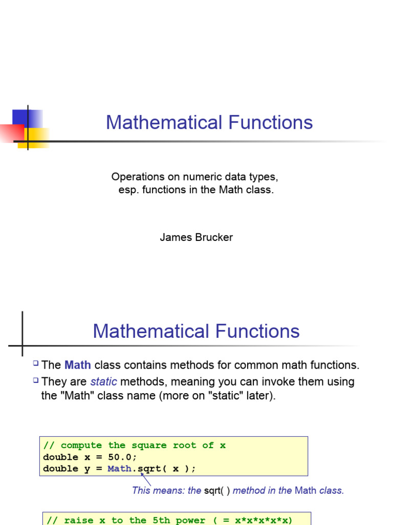 JAVA Math-Functions | PDF | String (Computer Science) | Computer Science