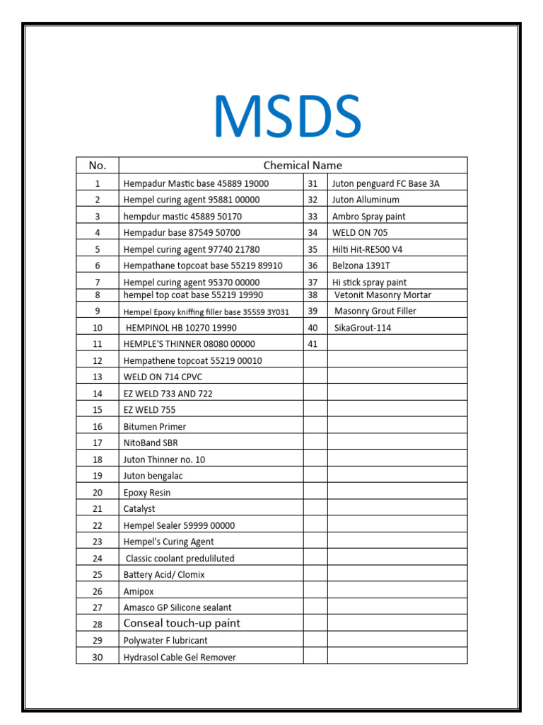 Msds 4 | PDF | Technology & Engineering