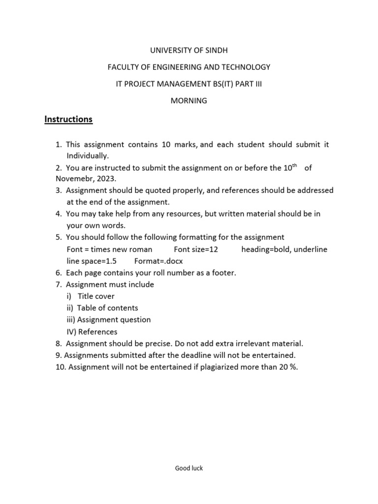 IT Project Management Assignment | PDF | Project Management | Business