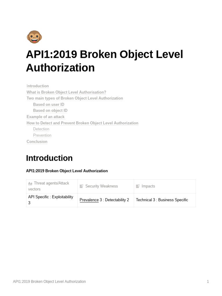 API1 2019 Broken Object Level Authorization | PDF | Security | Computer Security