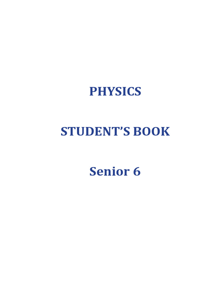 Senior 6 Physics Student Book | PDF | Climate Change | Sound