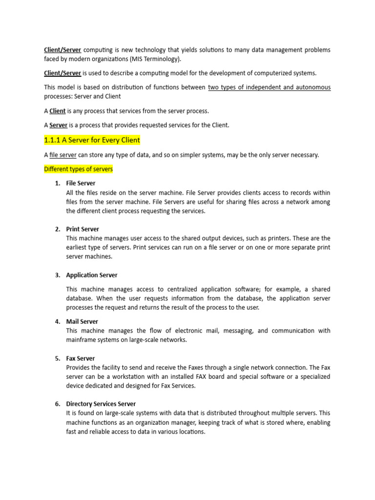 Client-Server Reviewer | PDF | Databases | Server (Computing)