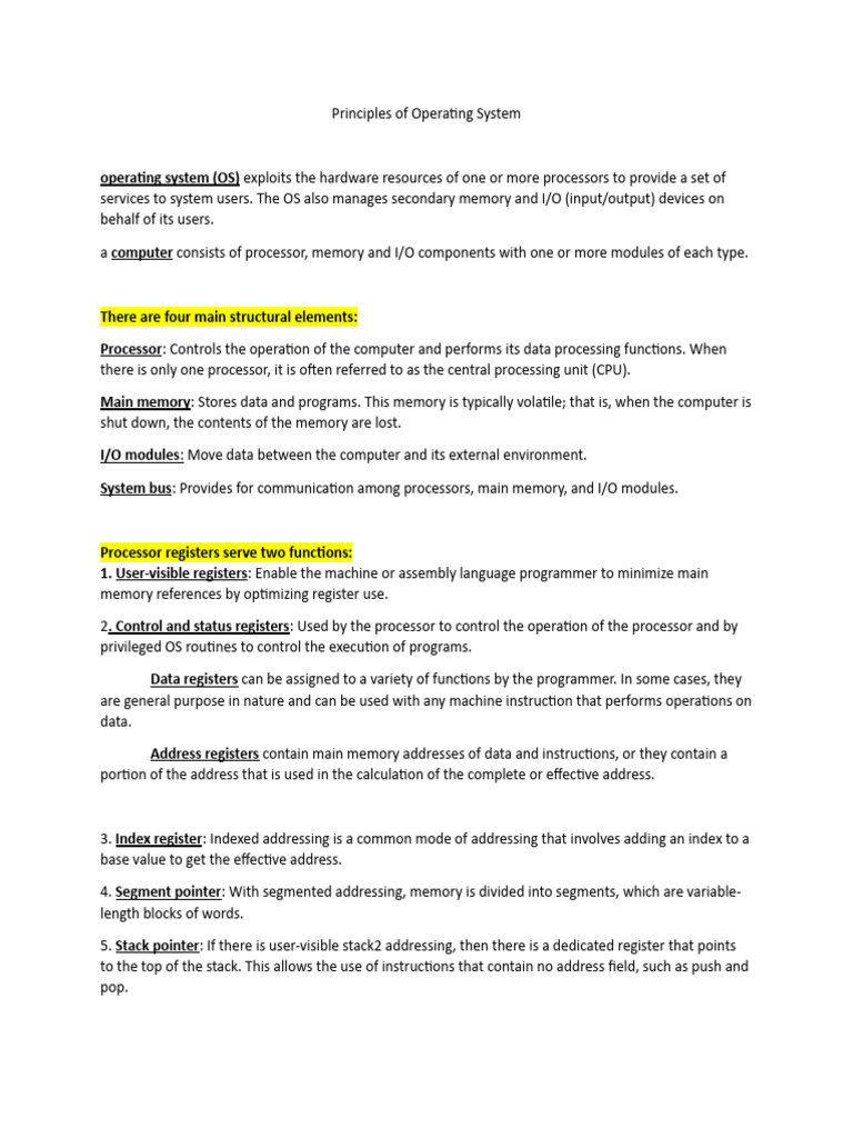 Principles of Operating System | PDF | Operating System | Programming